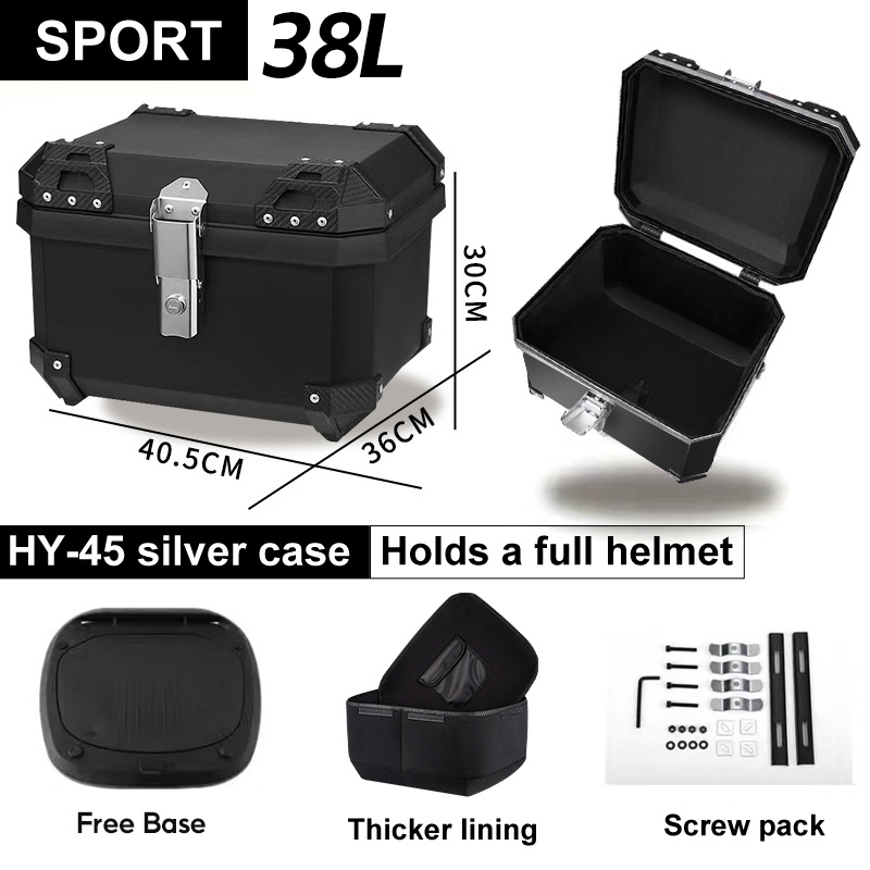 🔥TANKER ABS TOP BOX🔥38L 45L Top Box Motorcycle Aluminium Top Box 45L ...