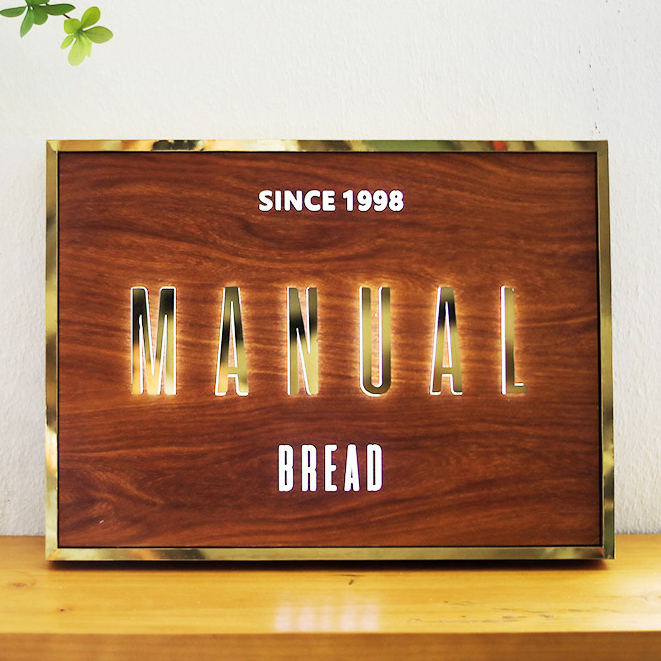 Customized Signboard Advertising Board Wood Grain Titanium Mirror ...