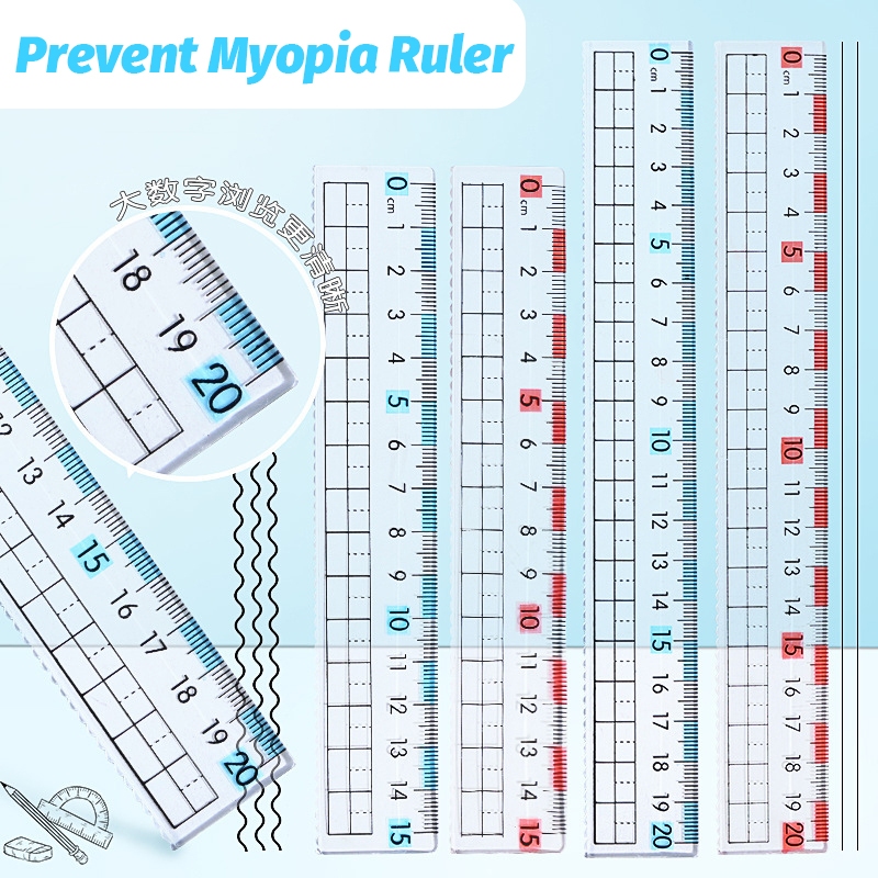 Prevent Myopia Transparent Ruler Large Digital Scale Straight Ruler For ...