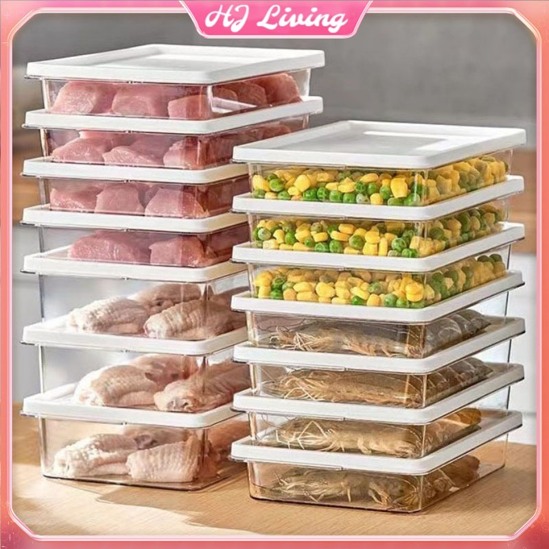 Fridge Organizer Transparent Storage Box Stackable Refrigerator drawer ...
