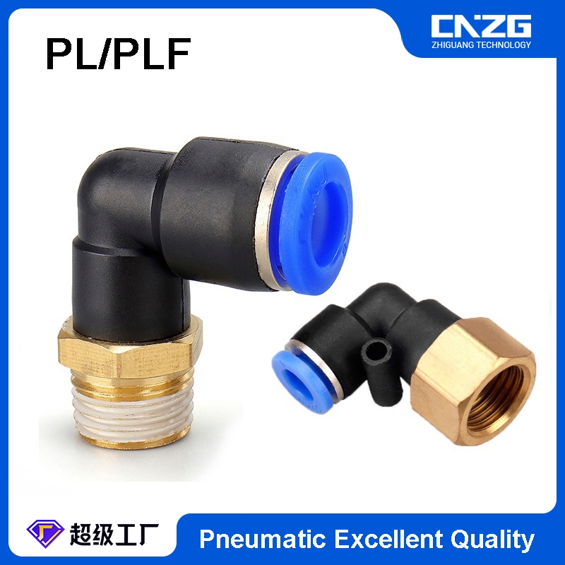 PL PLF Elbow Pneumatic Fitting 1/4 3/8 1/2 1/8 BSP Male Thread Air ...