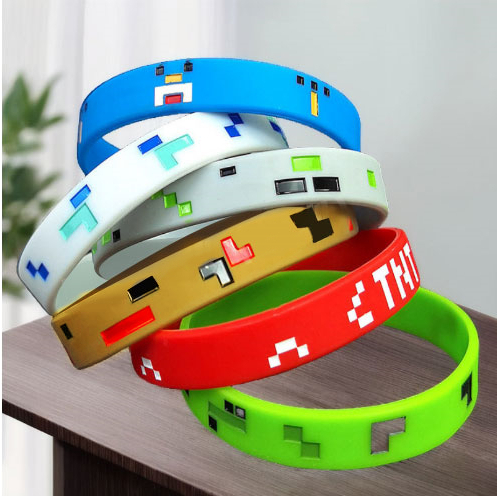 Minecraft Party Rubber Bracelets Silicone For Party Favors Decorations ...