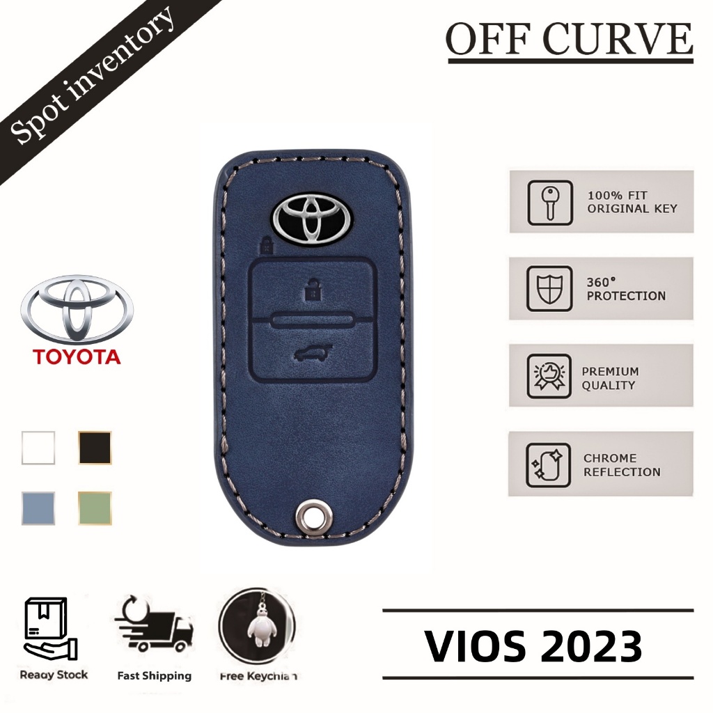 Toyota vios 2023 new Keyless Remote Car Key leather Cover Case | Shopee ...