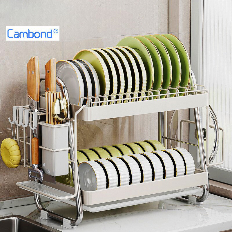Cambond【304 Stainless Steel】Rak Pinggan Mangkuk 2/3 Tiers Dish Rack Rak ...
