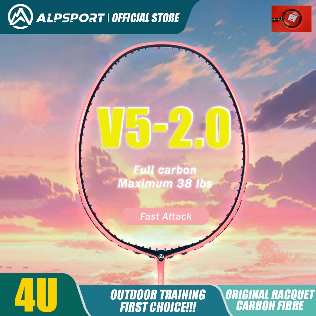 ALP V5 2.0 MXH 4U badminton racket Cushioning technology Ultralight ...