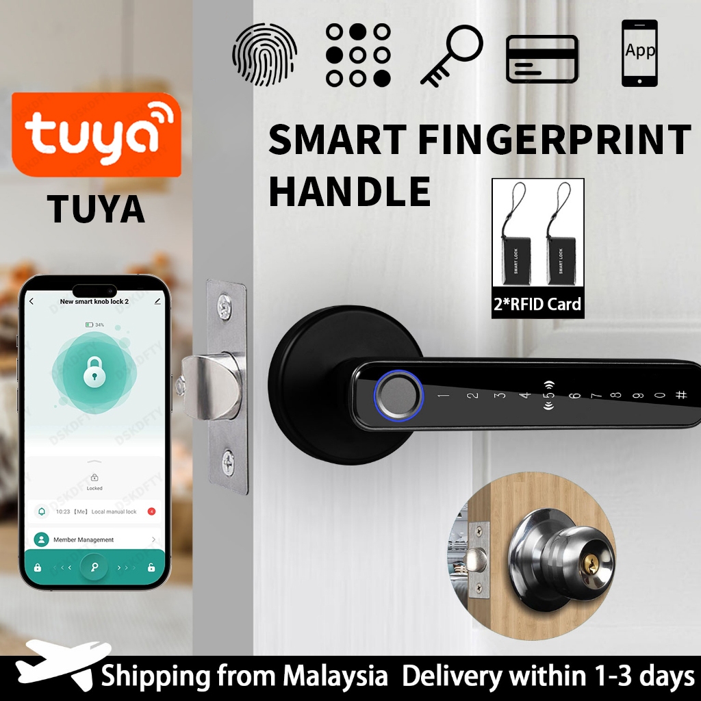 TTLOCK APP Fingerprint Handle Lock Digital Electronic Lock Semi ...
