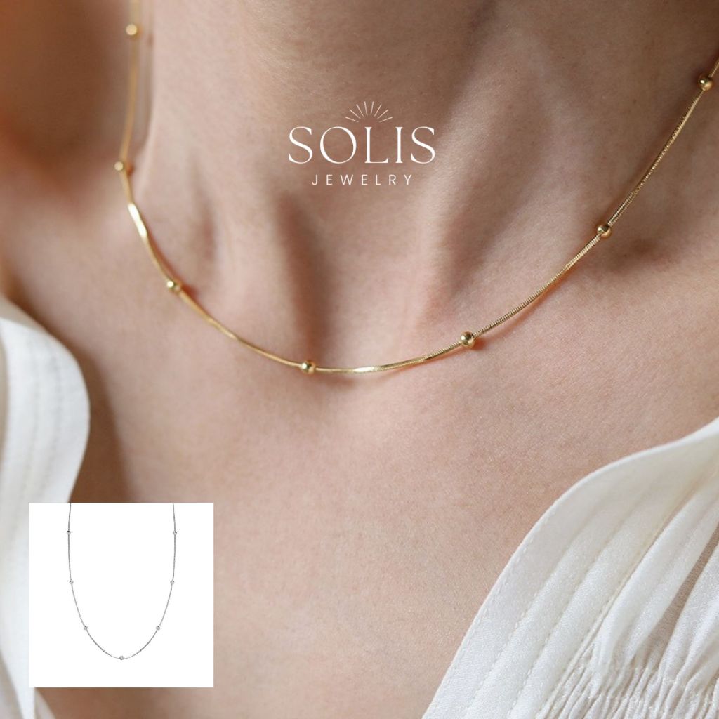 Beaded Basic Chain Necklace • Waterproof Non Tarnish Jewelry ...