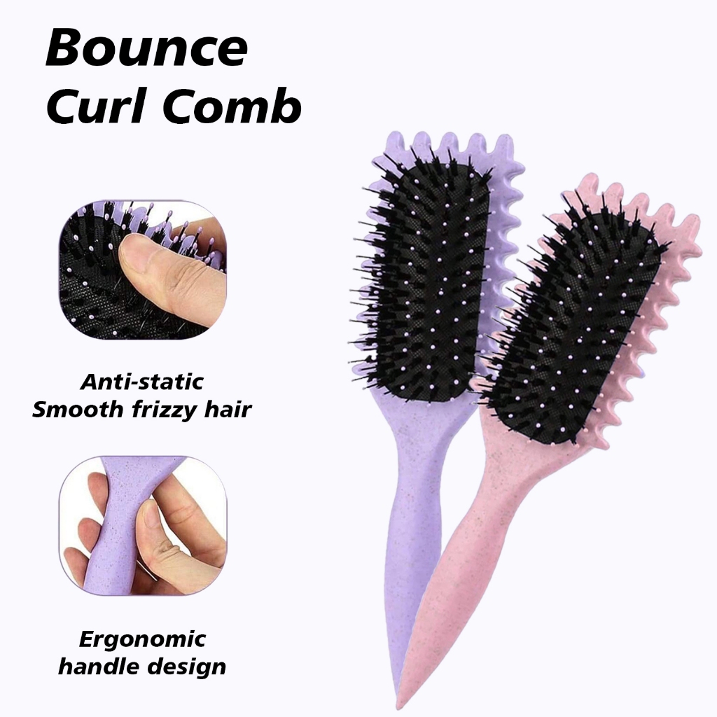 【HOT COMB】Straight hair Bounce Curl Define Styling Brush, a brush for ...