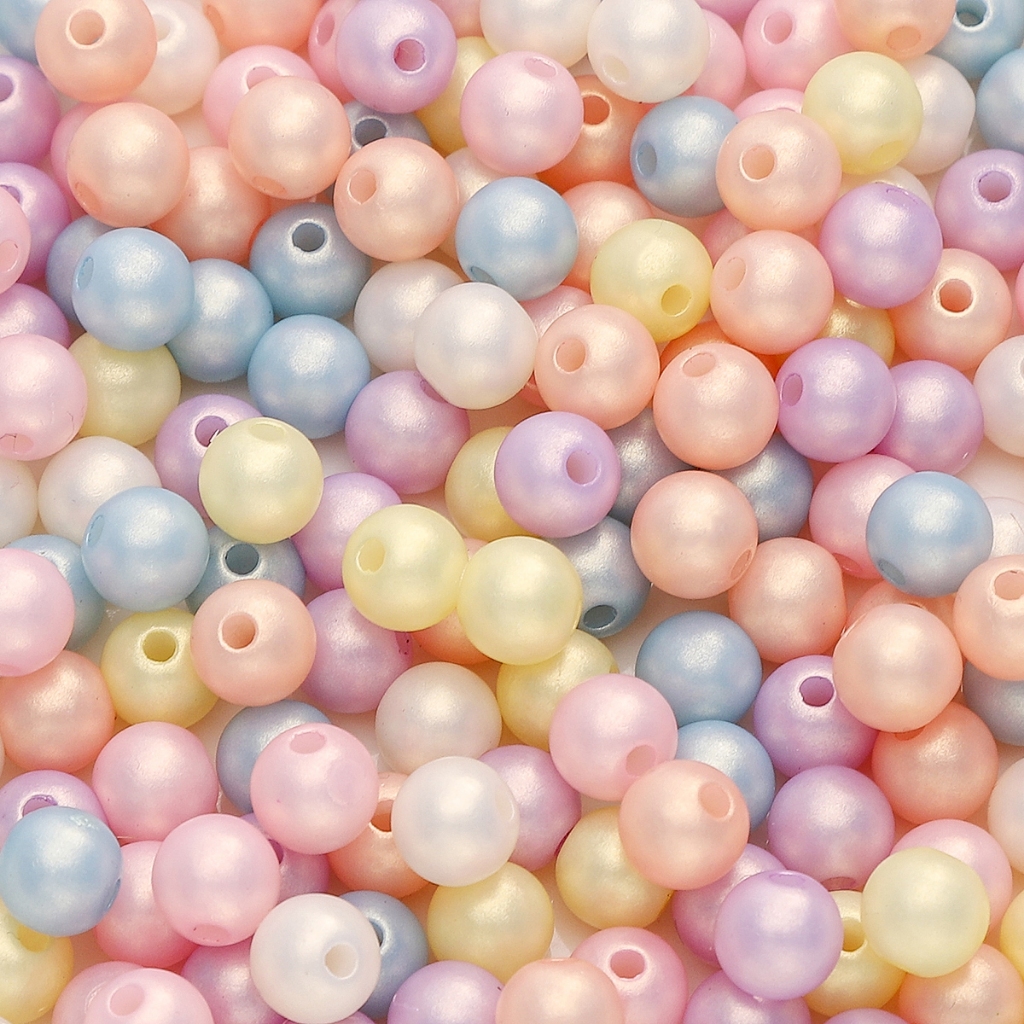 [8mm] Macaron Series Fantasy Round Beads Acrylic Magic Colorful Round ...