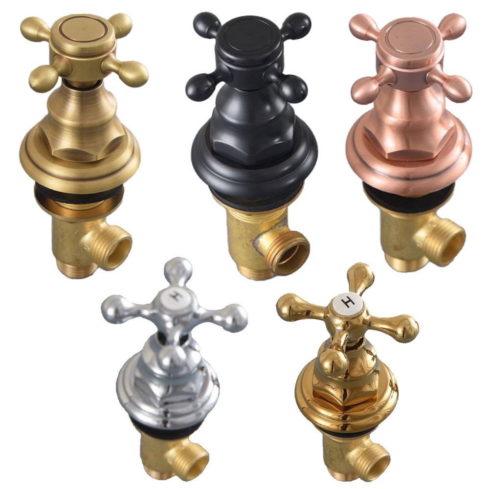 1 pcs Black ,Chrome, Gold Brass Control Valve Stopcock Tap G1/2 Male x ...
