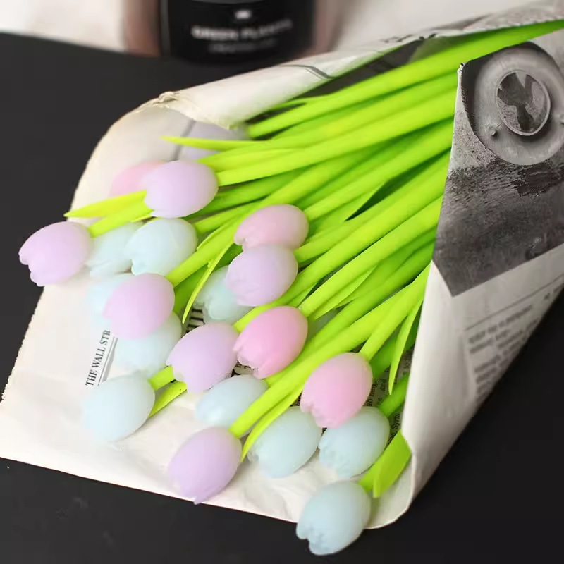 Kawaii Tulip Color Changing Gel Pens Black Ink Light Sensitive Neutral ...
