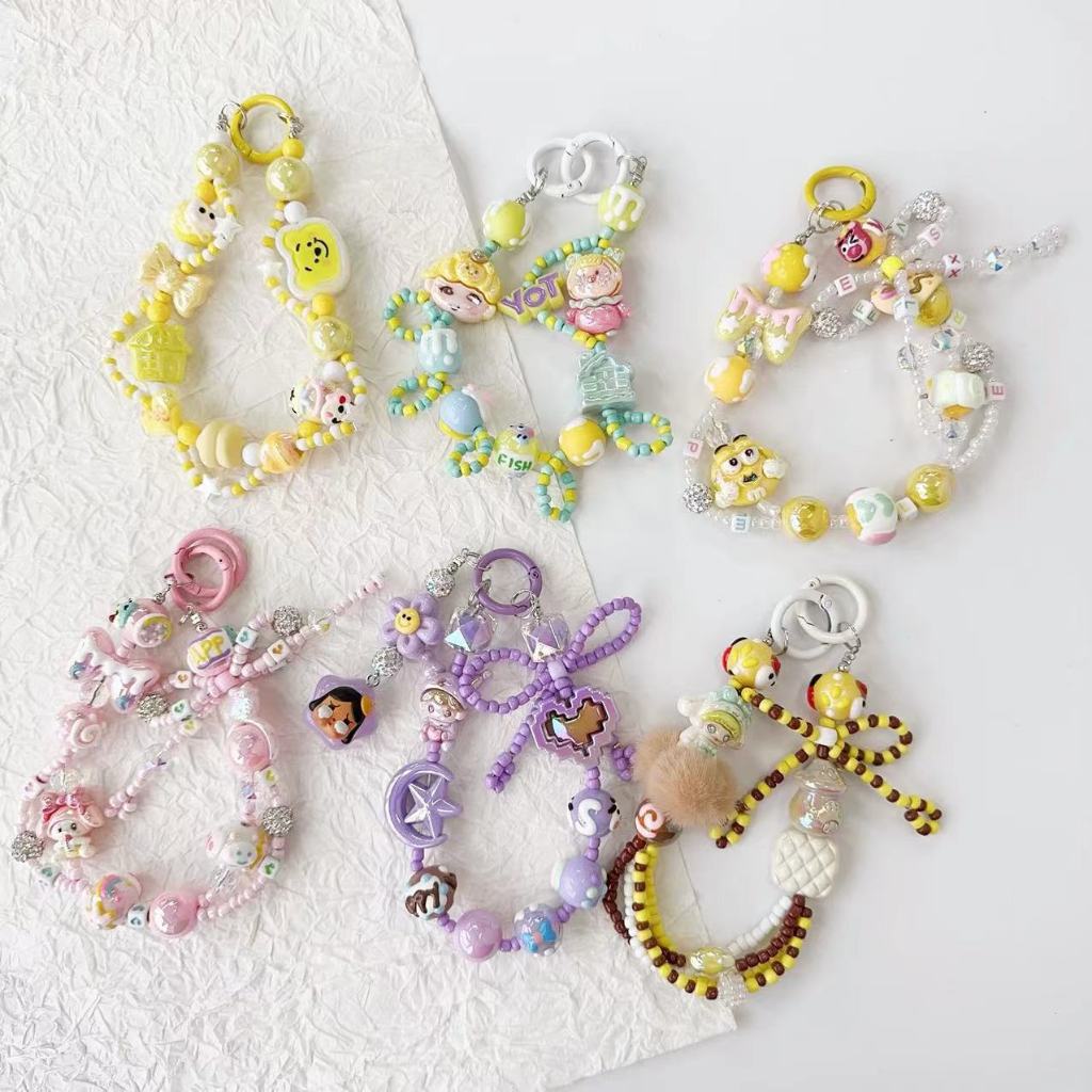 New Korean Version Candy Color Cartoon Resin Beaded Lanyard Mobile ...