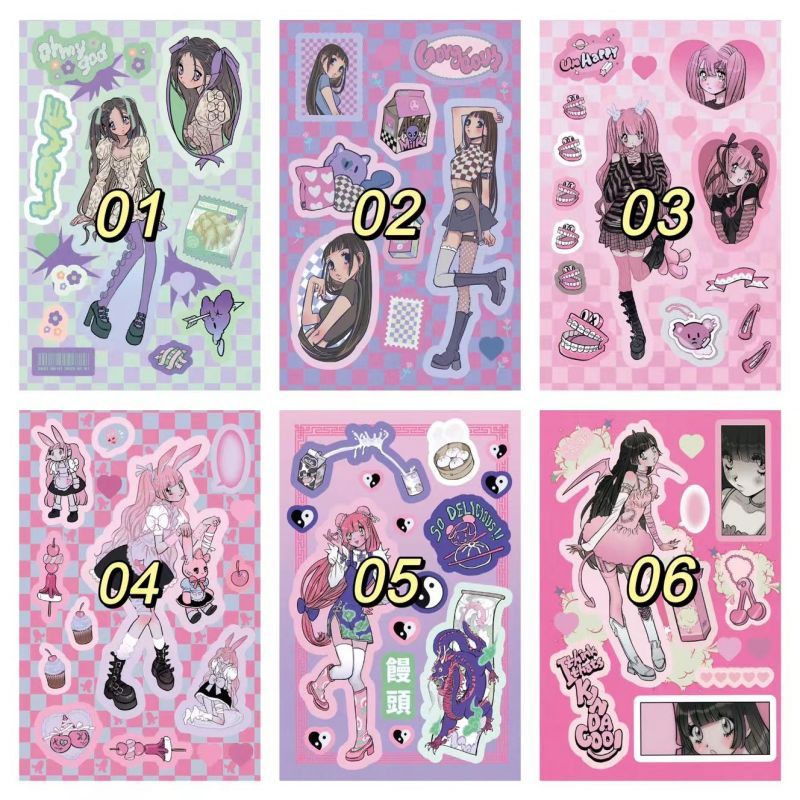Domi Sticker Book Whole Book Korean Character Paper Variety Girl Angel ...