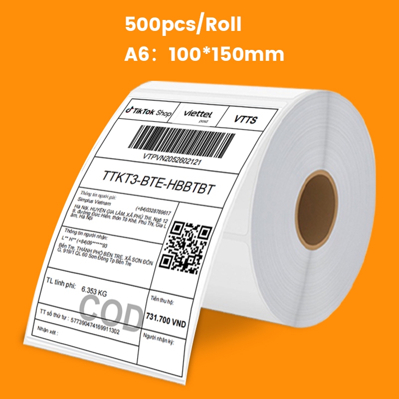 A6 Waybill Printe, Bluetooth Thermal Printers with Paper Tray for ...