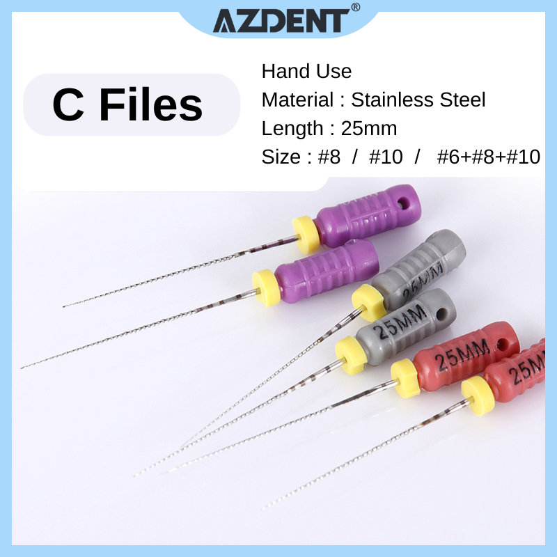 6pcs | AZDENT Dental C File Endodontics Endo Root Canal 25mm Hand Use ...