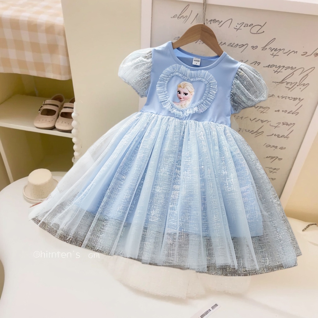 Elsa Dress For Girls Kids Gaun Baju Elsa Dress Budak Perempuan Elsa ...