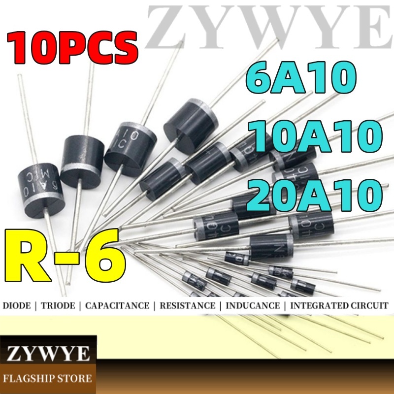 10pcs 6A10 10A10 20A10 In-Line Diode Rectifier Diode 6A 10A 20A 1,000V | Shopee Malaysia