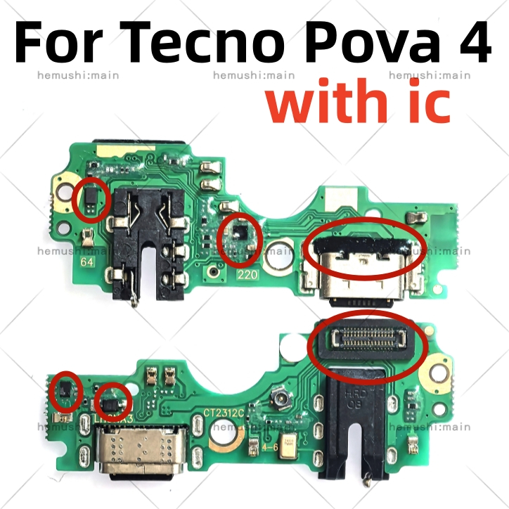 USB Charging charger port board For Tecno Pova 4 LG7N Mainboard Flex ...