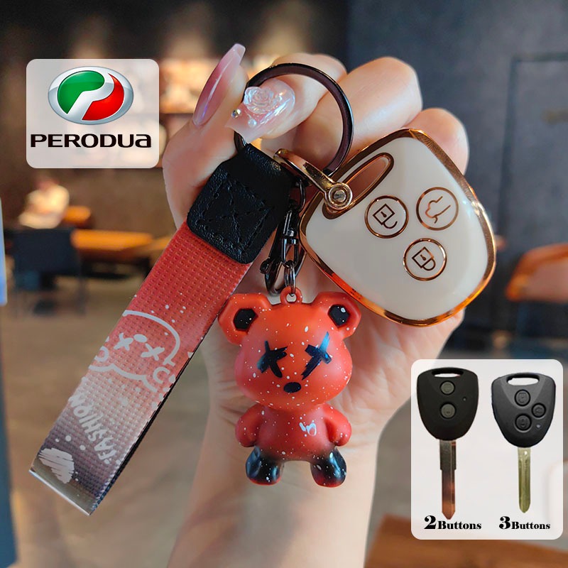 Perodua car key case for Perodua Bezza/Axia/Gxtra/axia bear keychain ...