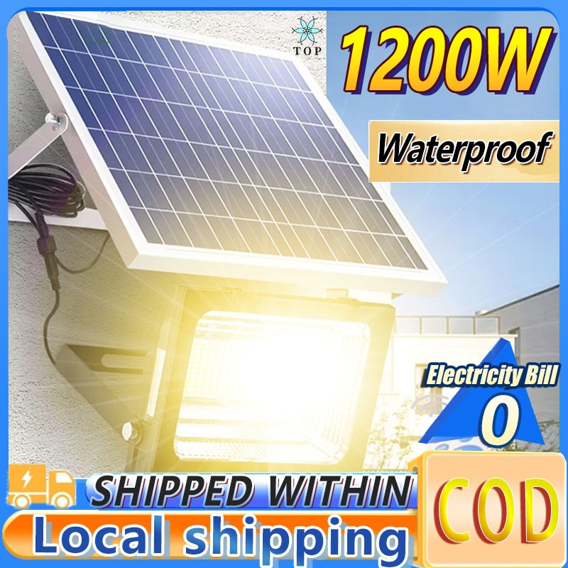 Solar Light Warm Light Outdoor Lighting 1200W LED Solar Spotlight 【15 ...