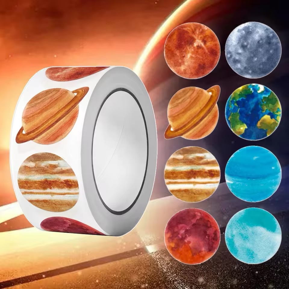 500pcs/roll Children Reward Stickers Space Planet Label School Teacher ...