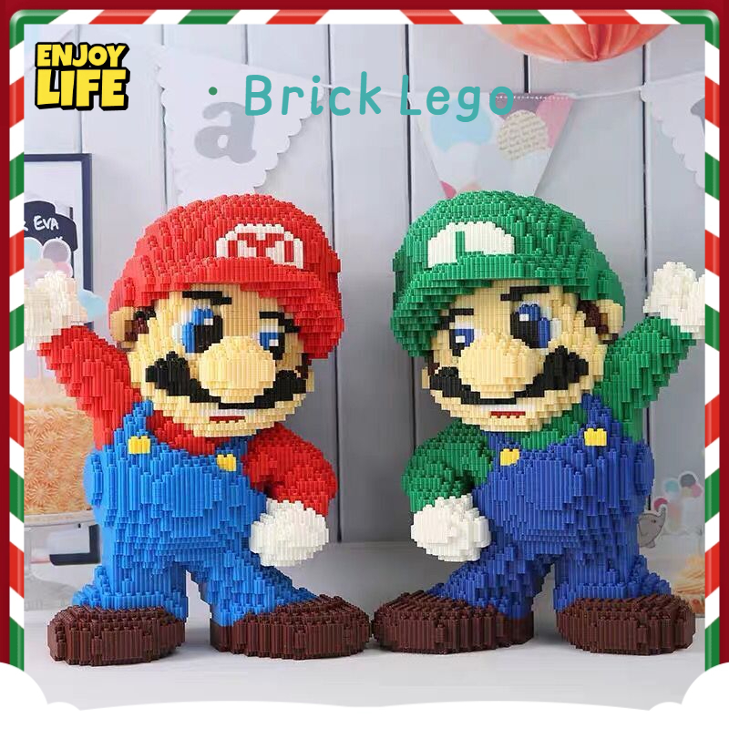 【Ready Stock】Brick Lego Mario building block adult Large Cartoon Small ...