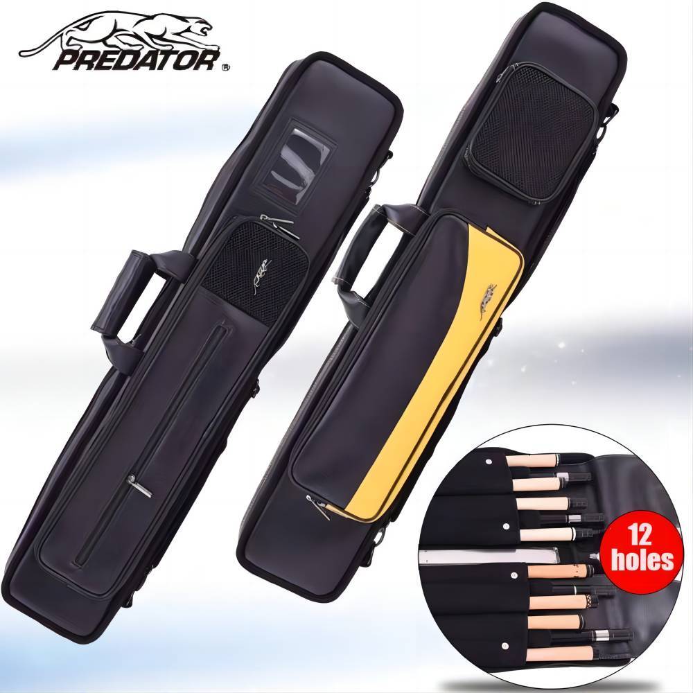 PREDATOR Original Pool Cue Case PU Material 12 Holes 4 Butts 8 Shafts ...