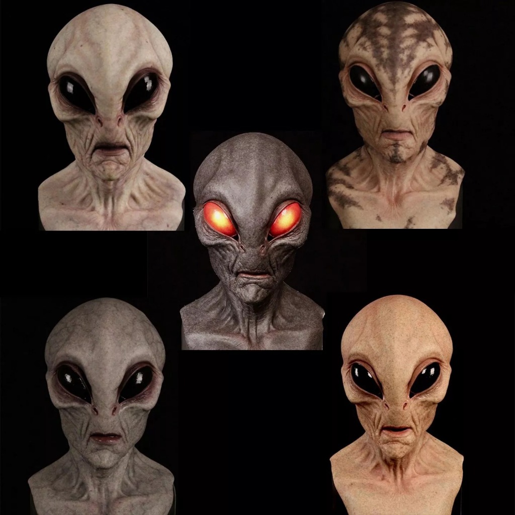 Alien latex mask, new popular Halloween toy, alien horror mask headgear ...