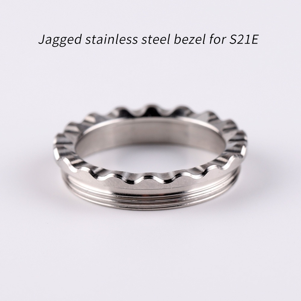 Jagged Stainless Steel Bezel for Convoy S21E Flashlight Fishing Camping ...