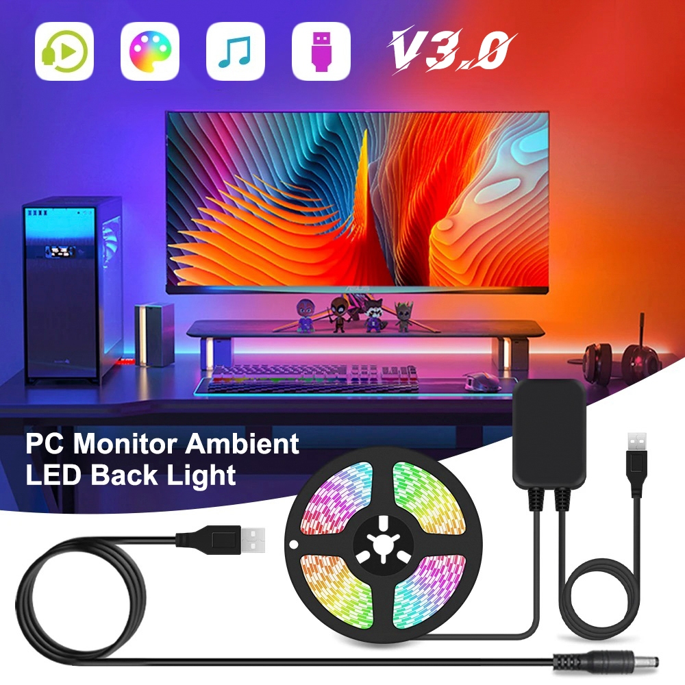 Ambient PC Monitor Backlight USB Led Strip WS2812B RGB PC Gaming Led ...