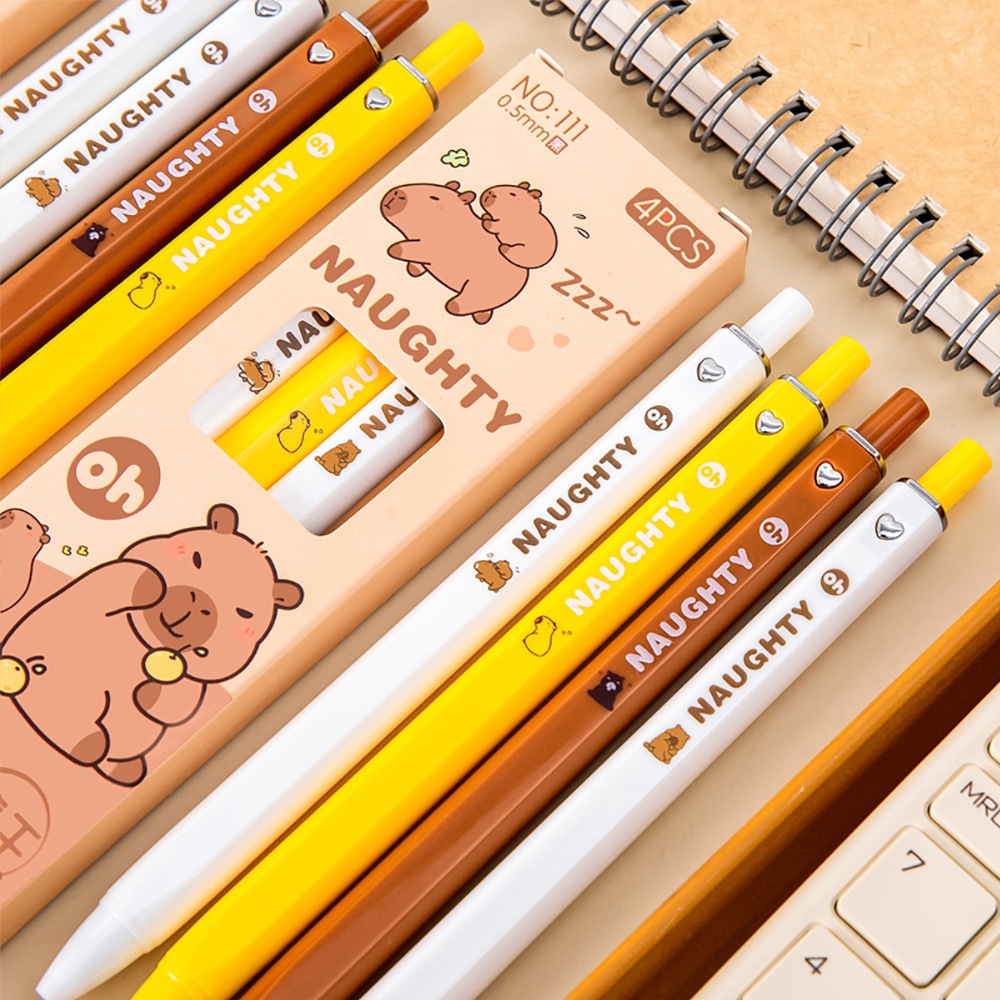 4Pcs/set Capybara Gel Pens Style Student Neutral Pen Signature Pen ...