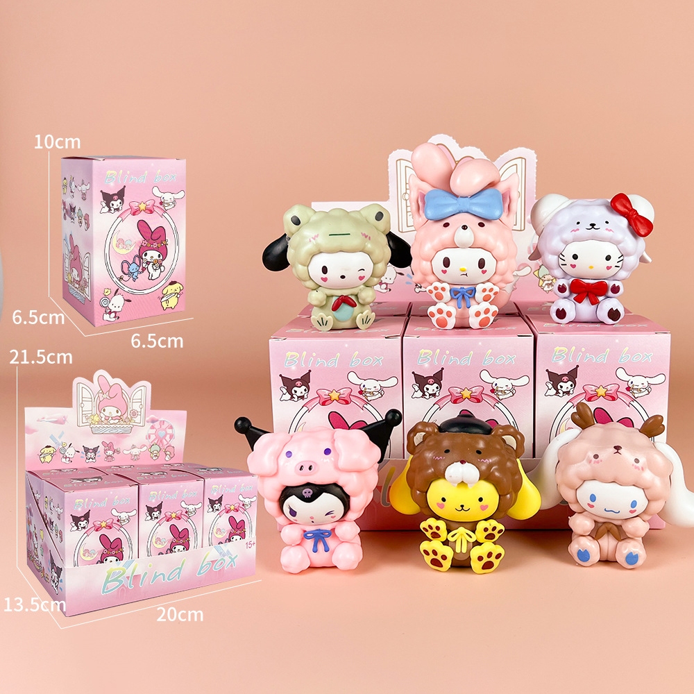 6Pcs/Set 7-10cm Anime My Melody Figure Cosplay Frog Rabbit Kuromi ...