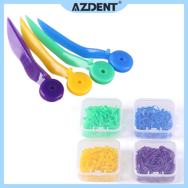 AZDENT Dental Disposable Tooth Gap Wedge With Hole Plastic 4 Sizes ...
