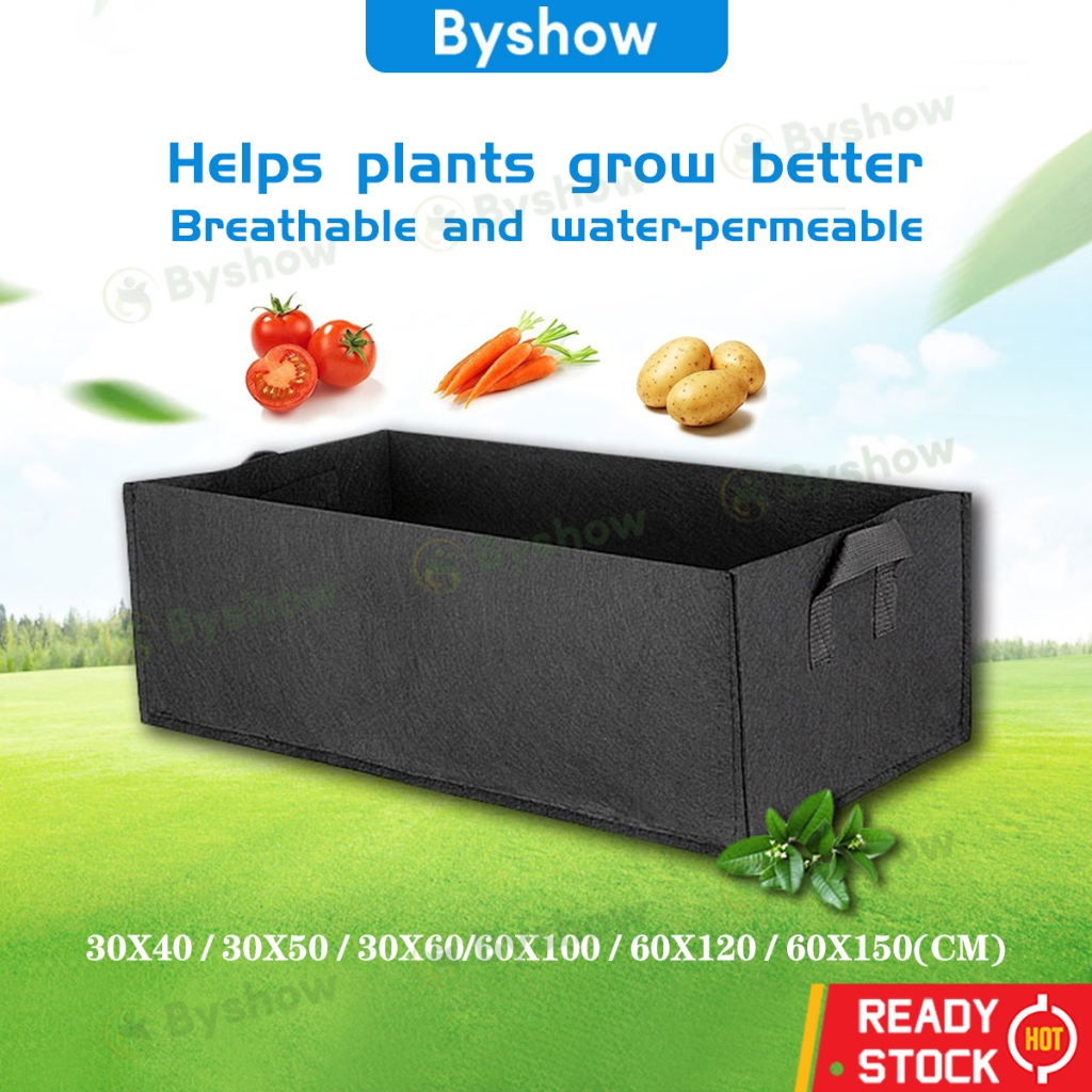 【Byshow】Flower Planter Bags Grow Pots Rectangle Growing Pot planter box ...