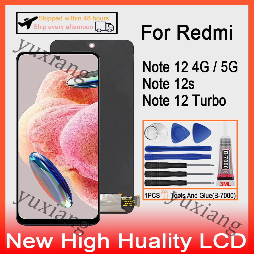 AMOLED TFT For Redmi Note 12 4G 5G Note 12S Note 12 Turbo LCD Display ...