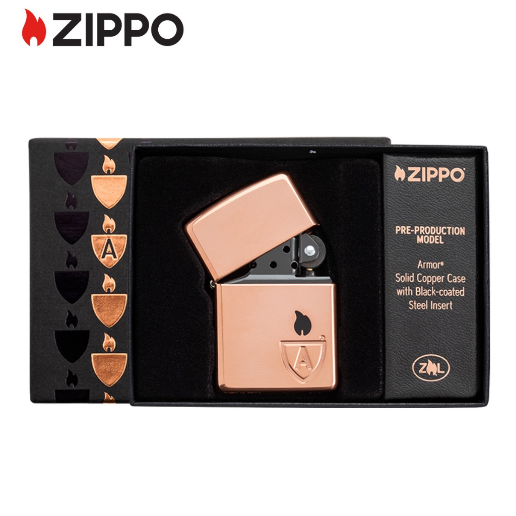 Zippo Lighter: Armor Solid Copper with Logo - High Polish Copper 46171 | Shopee Malaysia