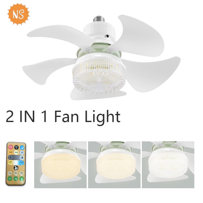 【2 IN 1】The New E27 Smart Fan Light 30W Wireless Remote Control Led ...