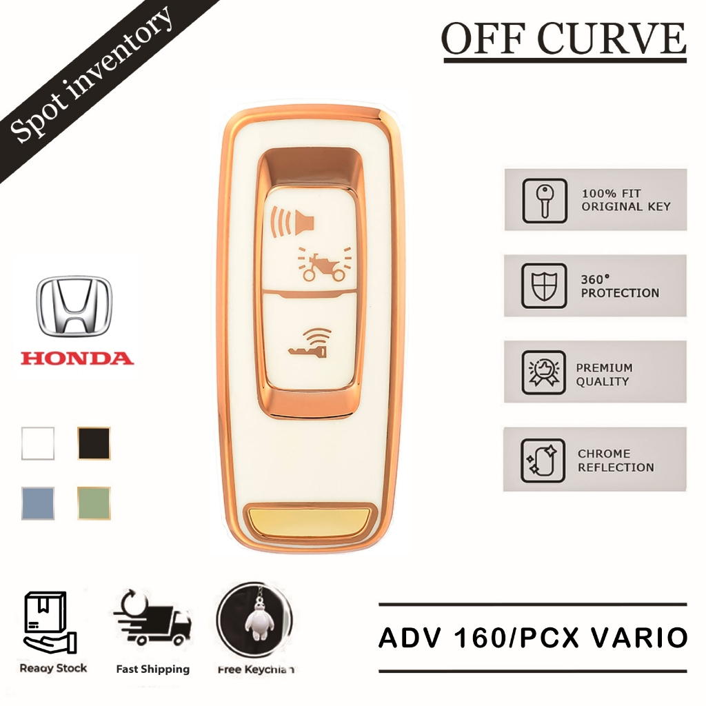 2 Buttons TPU Car Key Case Cover with Keychain for Honda vario 150 PCX ...