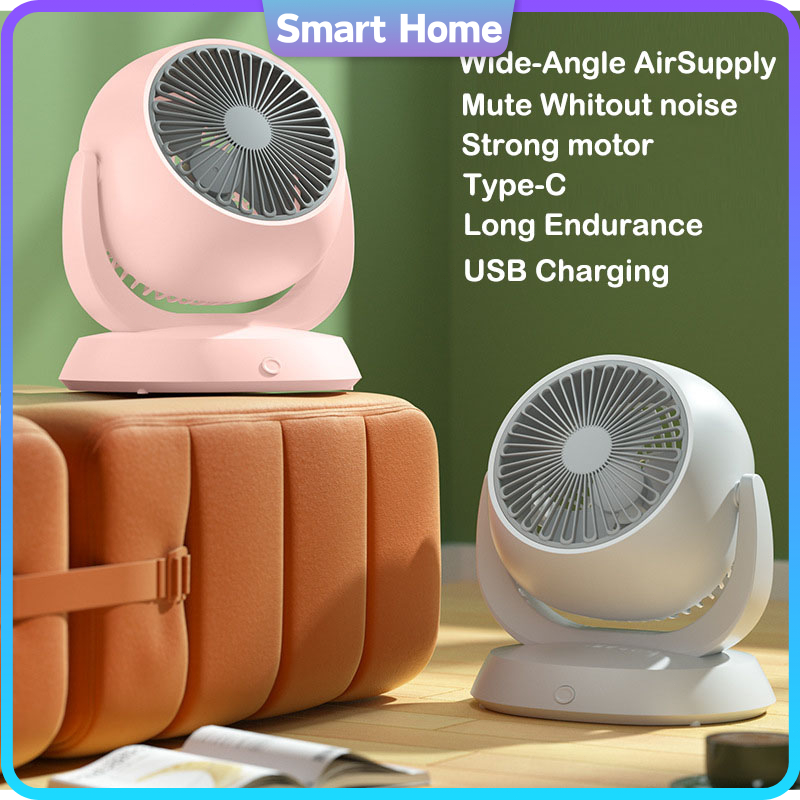 Desk Wireless Circulation fan USB Type-C Charging Rechargeable Mini ...