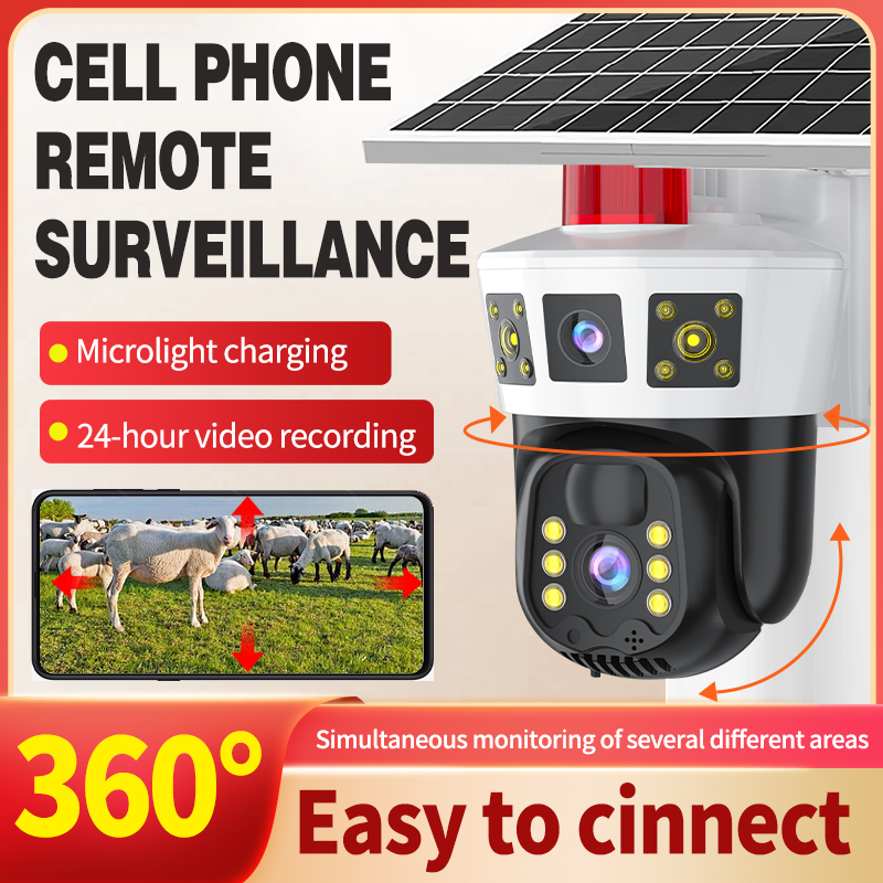 V360 cctv solar camera 4G sim card 8Mp 4K Outdoor Wifi Wireless Human ...
