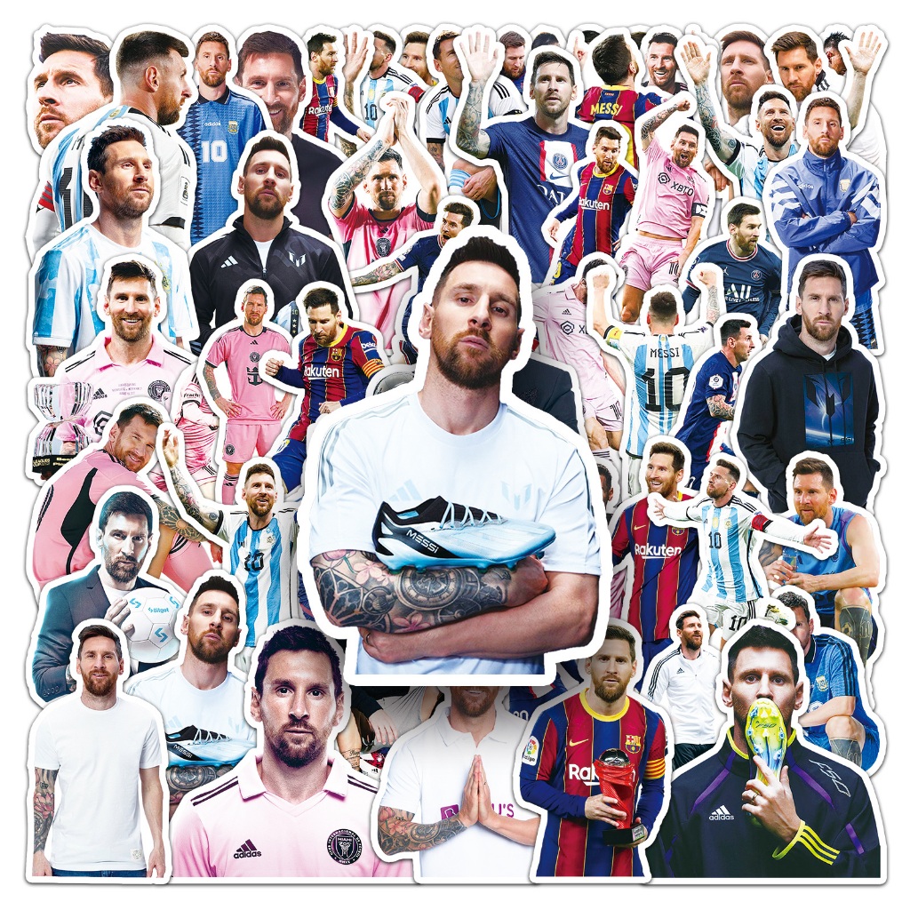 Cool 50 Piece Argentina Football star Messi Stickers Waterproof DIY For ...