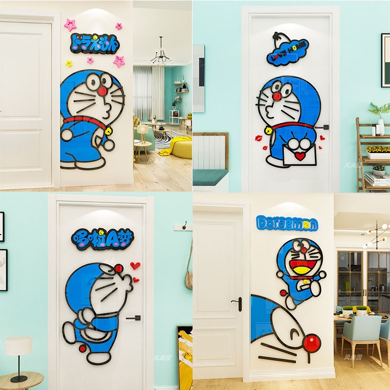 Anime Doraemon Wallpaper Cartoon Tinkerbell 3d Wall Stickers Children's ...