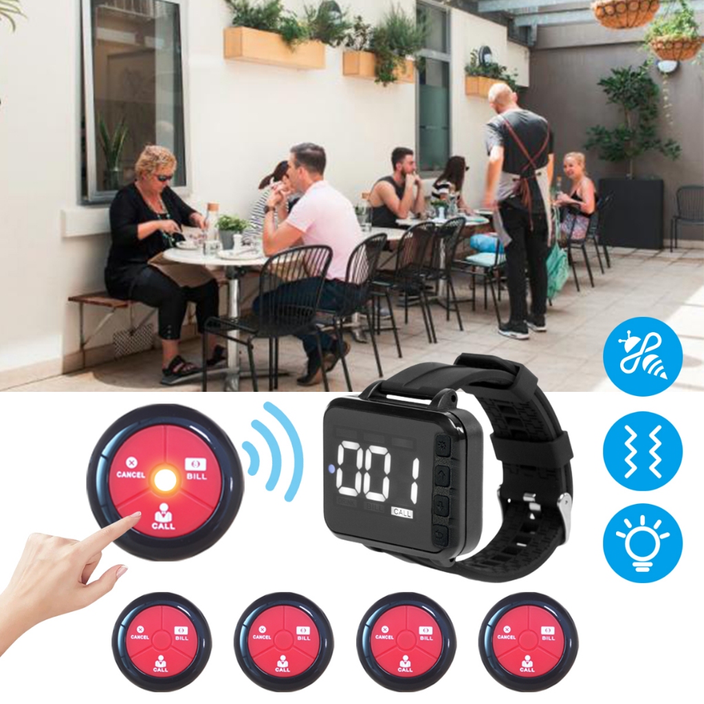 Restaurant Pager Wireless Waiter Calling System Watch Receiver with ...