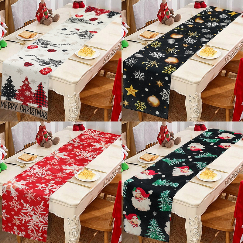 33*183cm Christmas Tree Table Runner Linen Durable Table Runner 6 ...