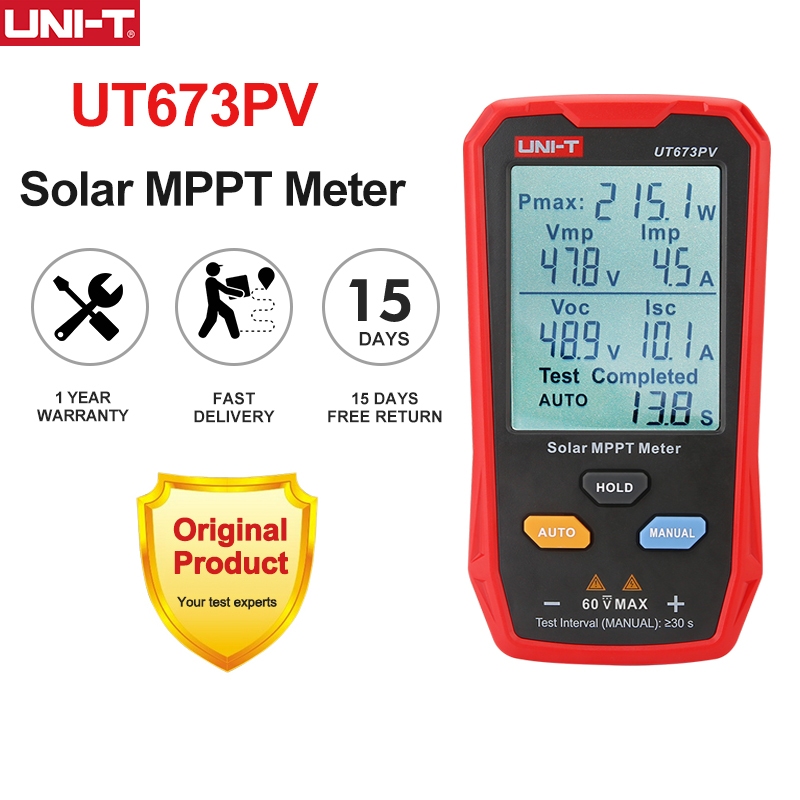 UNI-T UT673PV Solar MPPT Meter 5～800W PV Module Maximum Power Tester ...