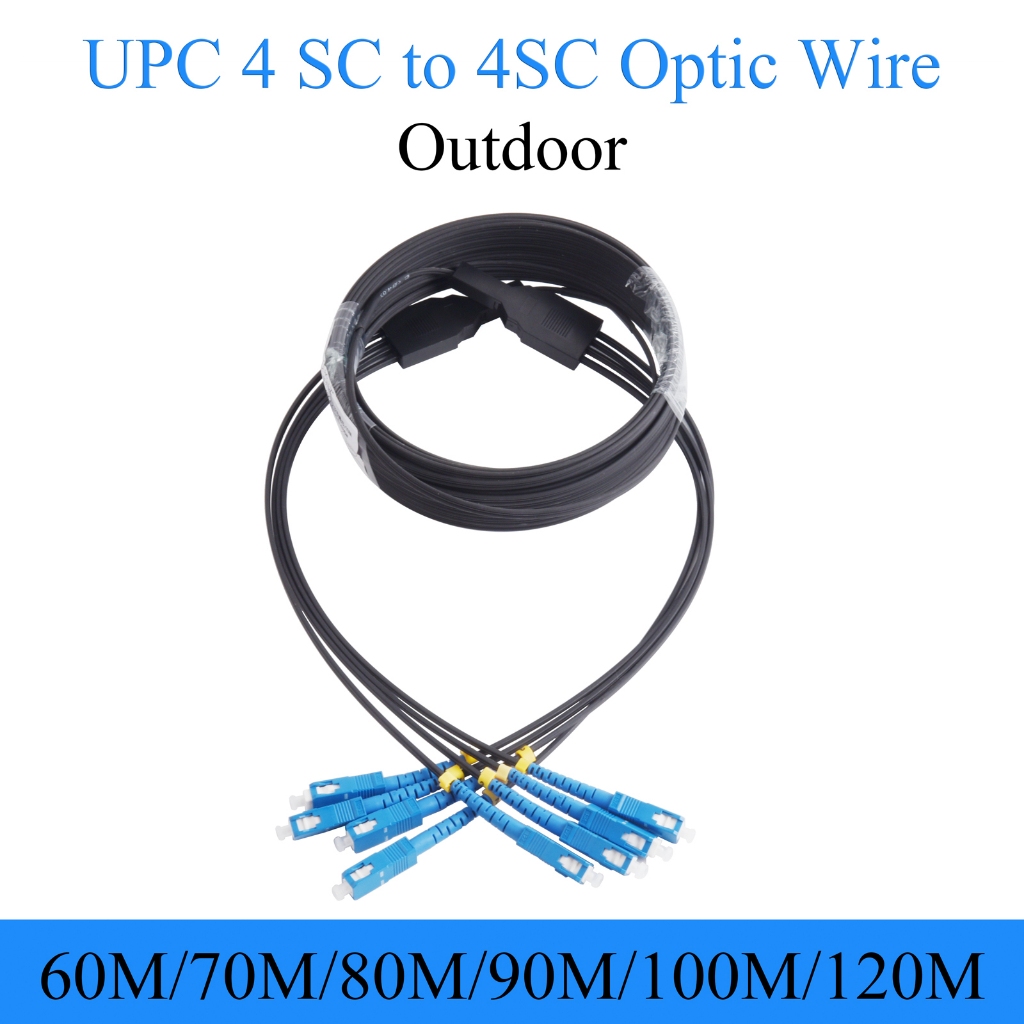 UPC 4 SC to 4 SC Fiber Optic Wire Single-mode 4-core Outdoor Extension ...