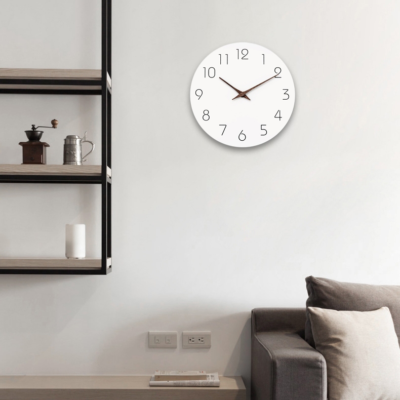 AIMI Silent Wooden Pointer Digital Analog Clock Nordic Living Room Home ...