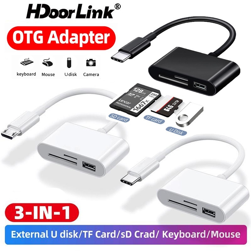 HdoorLink 3in1 SD Card Reader For i-Phone i-Pad Otg Adapter USB C To ...