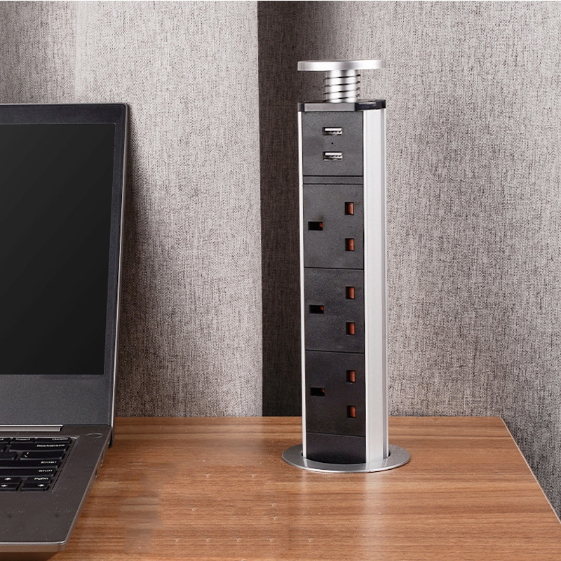 80mm Manual Pop up socket Kitchen Office Desktop Countertop Point Pull ...