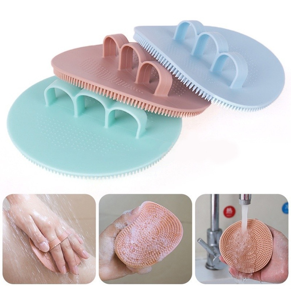Silicone Body Scrubber Soft Bristles Skin Exfoliator Scrub Bath Brush ...